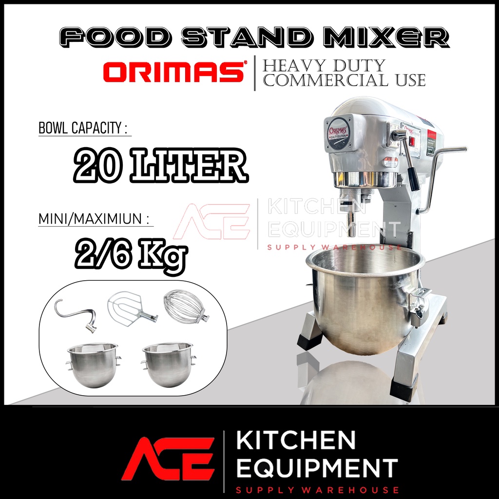 ORIMAS B20 C-Series Heavy Duty Flour Mixer Food Dough Mixer 20L 6kg ...