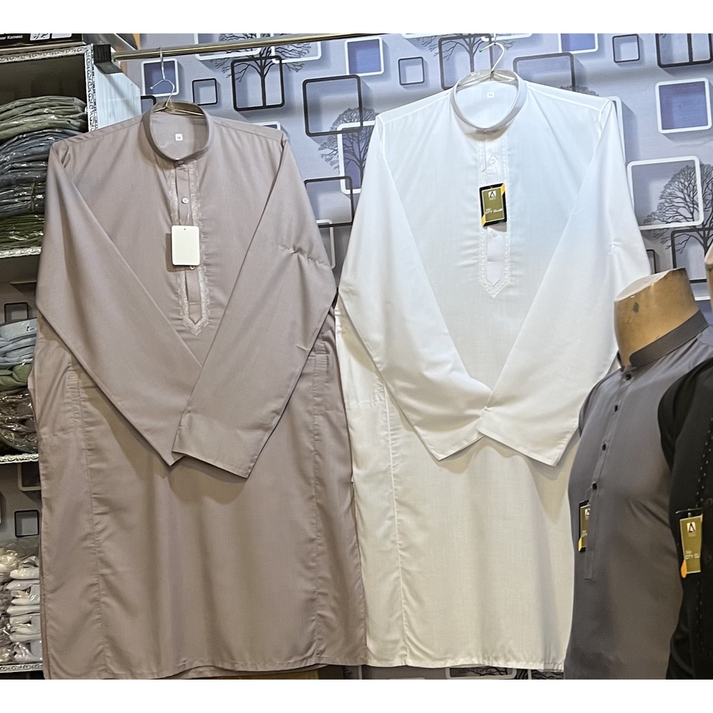 KURTA LABUH COTTON LELAKI (COLLAR) | Shopee Malaysia