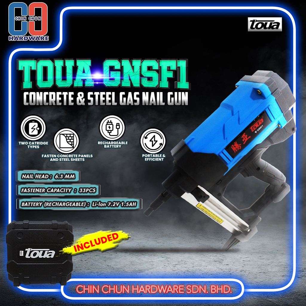 TOUA CONCRETE AND STEEL GAS NAIL GUN/GNSF1/GSN50/GSN50B/GAS FASTENING ...