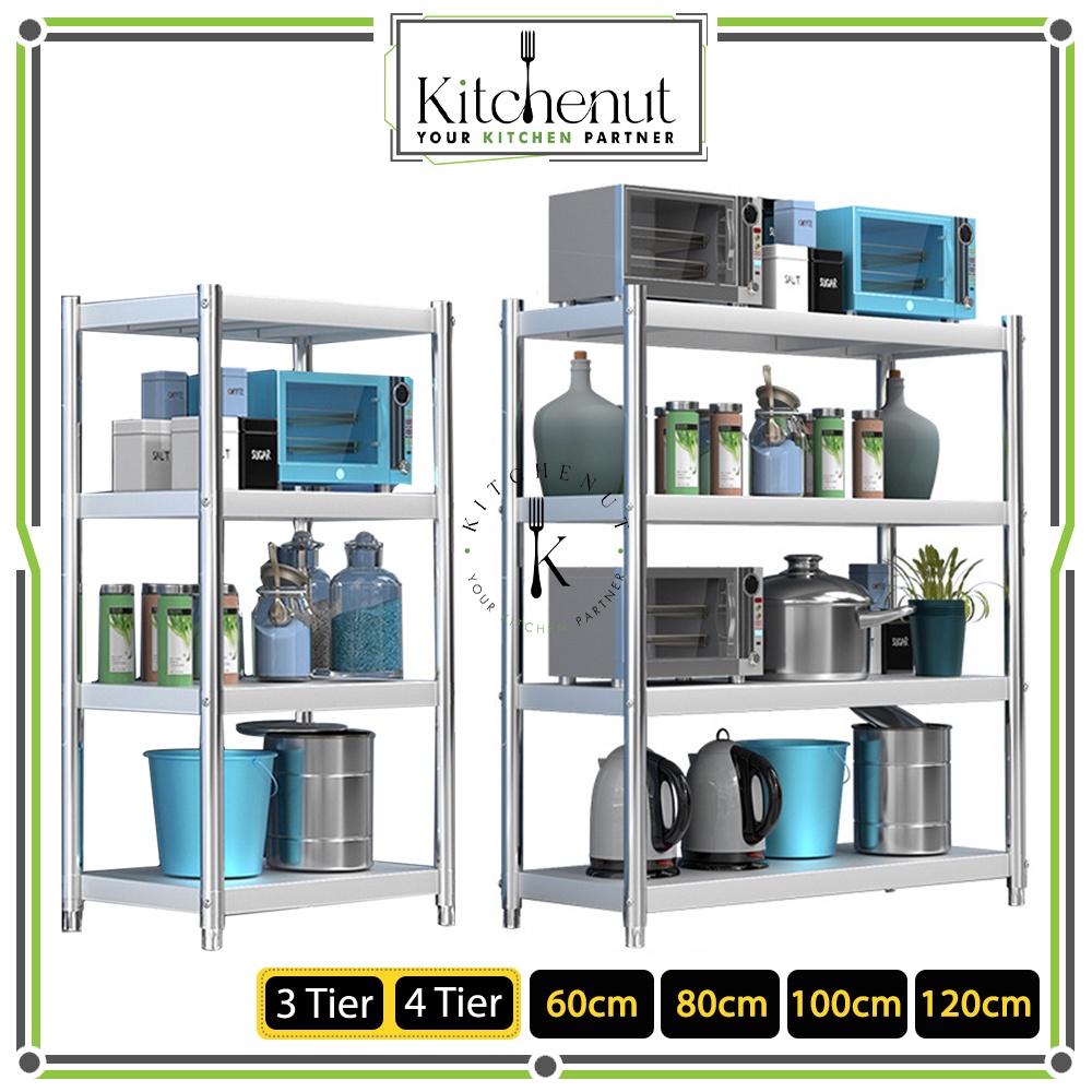 Kitchenut Multipurpose Premium Stainless Steel Kitchen Storage Rack ...
