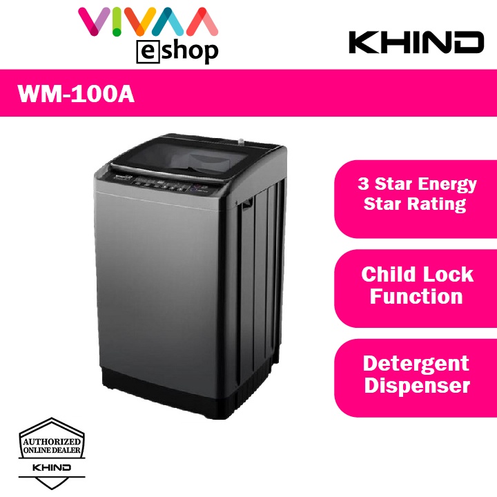 Khind 10KG Full Auto Washing Machine WM100A Top Load Fully Automatic ...
