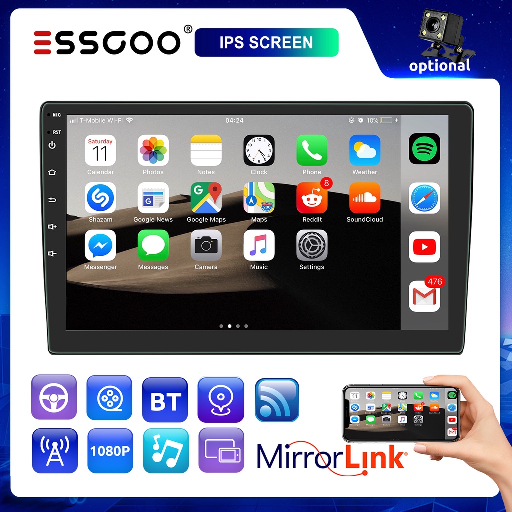 ESGGOO 9 inch Car Player Double 2 Din Android Car Radio 2G RAM 32G ROM ...