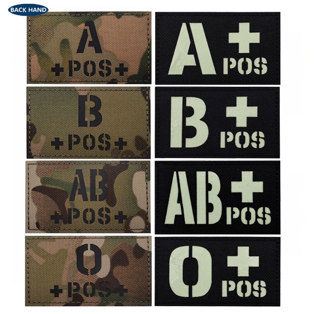 Haike Multicam CP Camouflage Reflective Velcro Badge A BO Blood Type IR ...