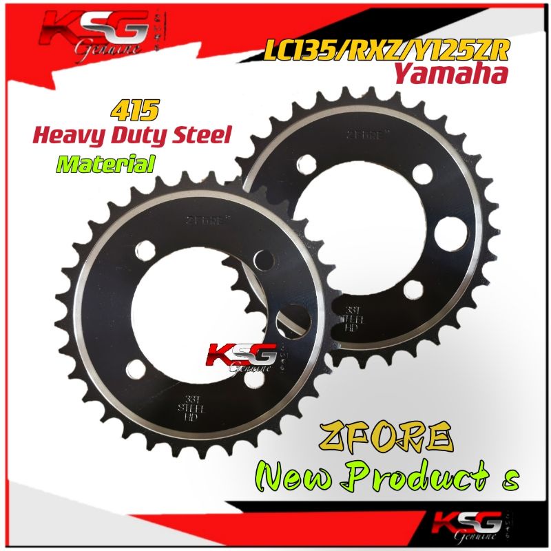 Sprocket Black Chrome LC135 Y125Z RXZ SS2 415 Heavy duty Steel Racing ...