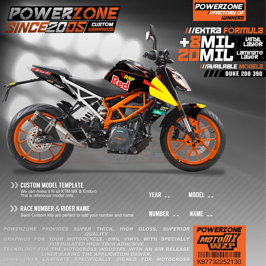 PowerZone Custom Team Graphics Backgrounds Decals 3M Stickers Kit For ...