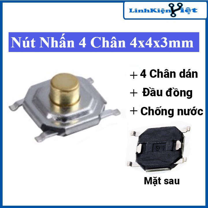 Smd 4x4x3mm 4-Pin Push Button Waterproof Copper Head | Shopee Malaysia