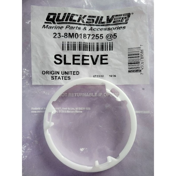 ORIGINAL *23-8M0187255 SLEEVE, PROP FOR MERCURY OBM 90/115/150HP 4 ...
