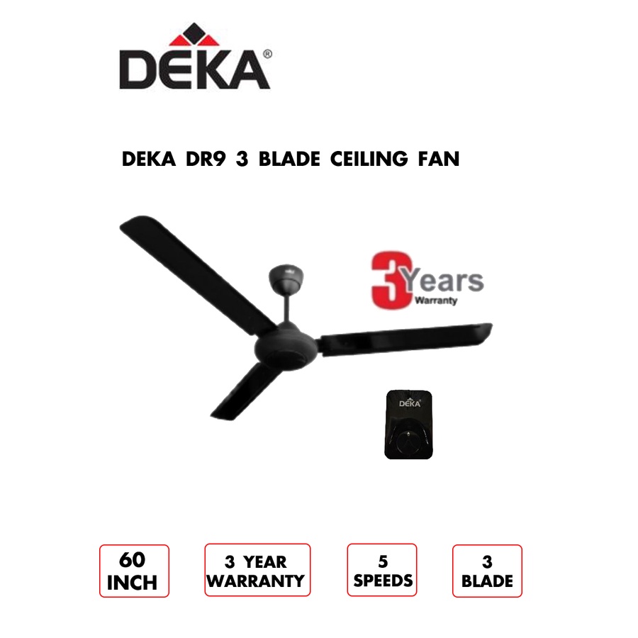 Deka Ceiling Fan With Regulator DR9 (60 Inch) BLACK / WHITE | Shopee ...