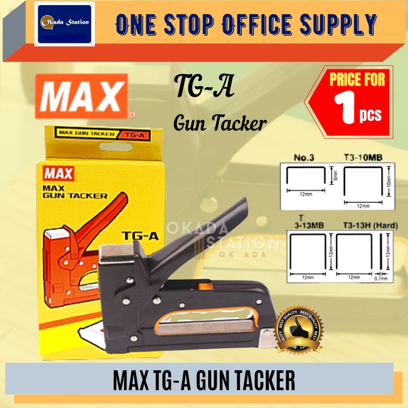 Max Stapler Gun Tacker TG-A / Pengokot Max TG-A / Tacker Gun / Office ...