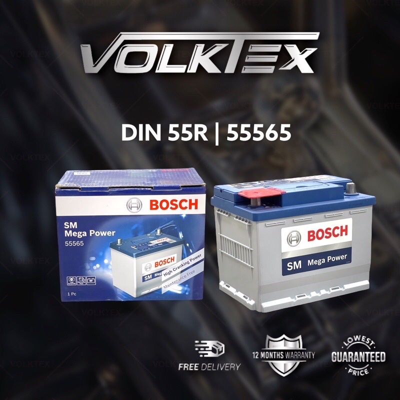 BOSCH DIN55R (MF) | 55AH -CAR BATTERY- PROTON Persona, Gen 2, Satria ...