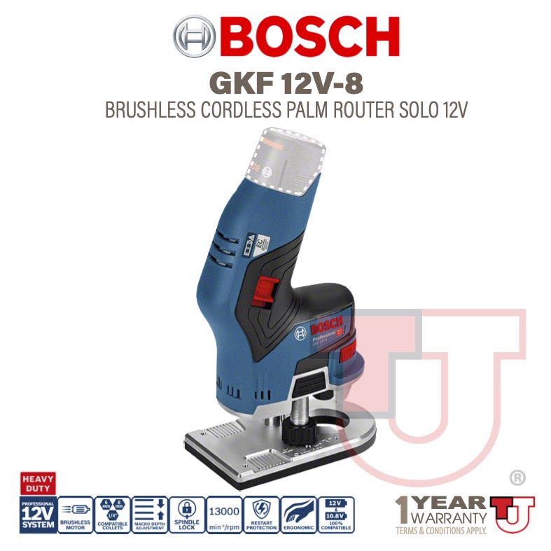 BOSCH GKF 12V-8 PROFESSIONAL CORDLESS PALM ROUTER | Shopee Malaysia