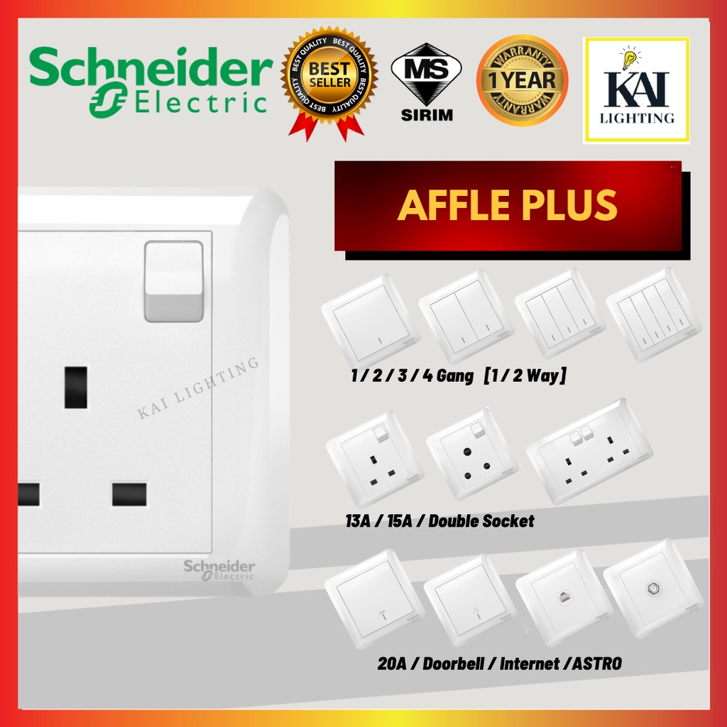 Schneider Electric Affle Plus Series Switches With Fluorescent Locator ...