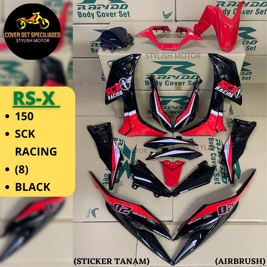 (STICKER TANAM/AIRBRUSH) RAPIDO COVER SET HONDA RSX RS-X 150 SCK RACING ...