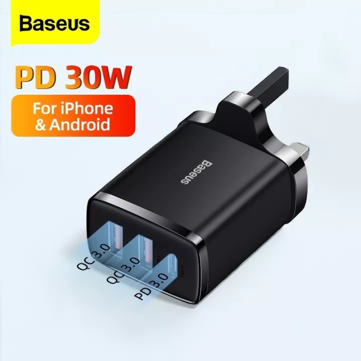 Baseus 30W PD Fast Charging 2 USB Type C Charger Multi Port Fast ...