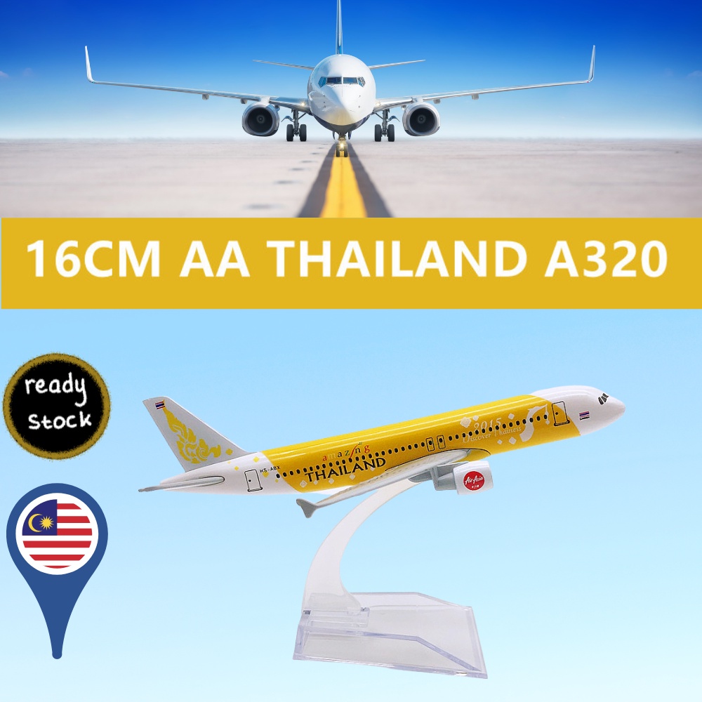 16cm Thailand AirAsia Airbus A320-200 2005 Alloy Metal Diecast Airplane ...