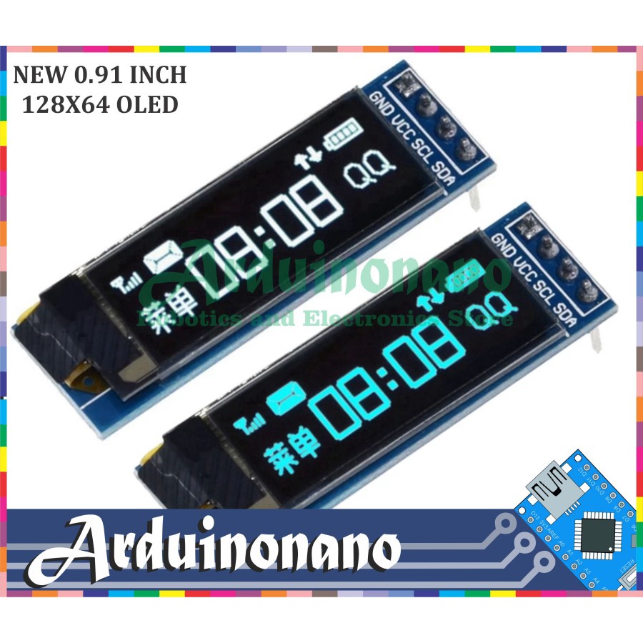 New 0.91 0.91" Inch inchi 128X64 OLED White Display LCD module | Shopee ...