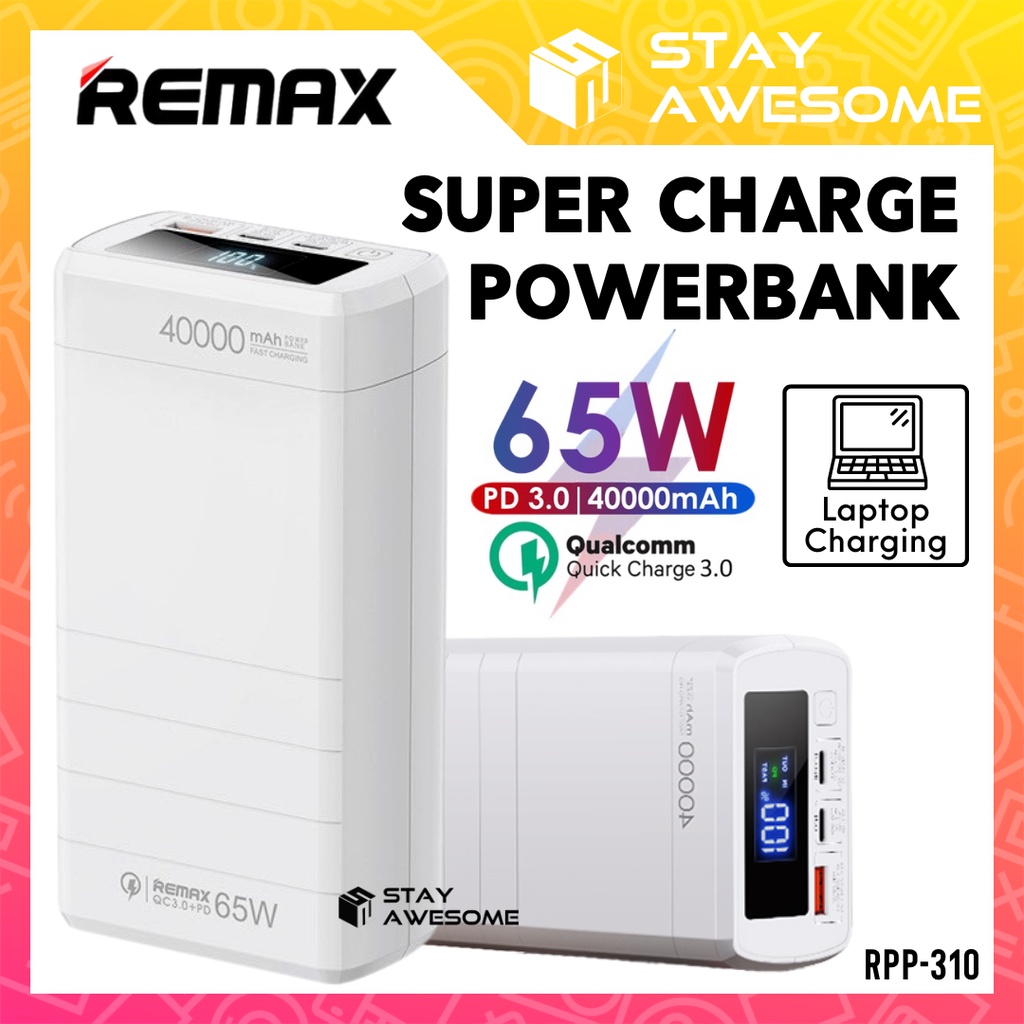 REMAX Powerbank For Laptop Powerbank Type C Output 65W Powerbank Fast ...
