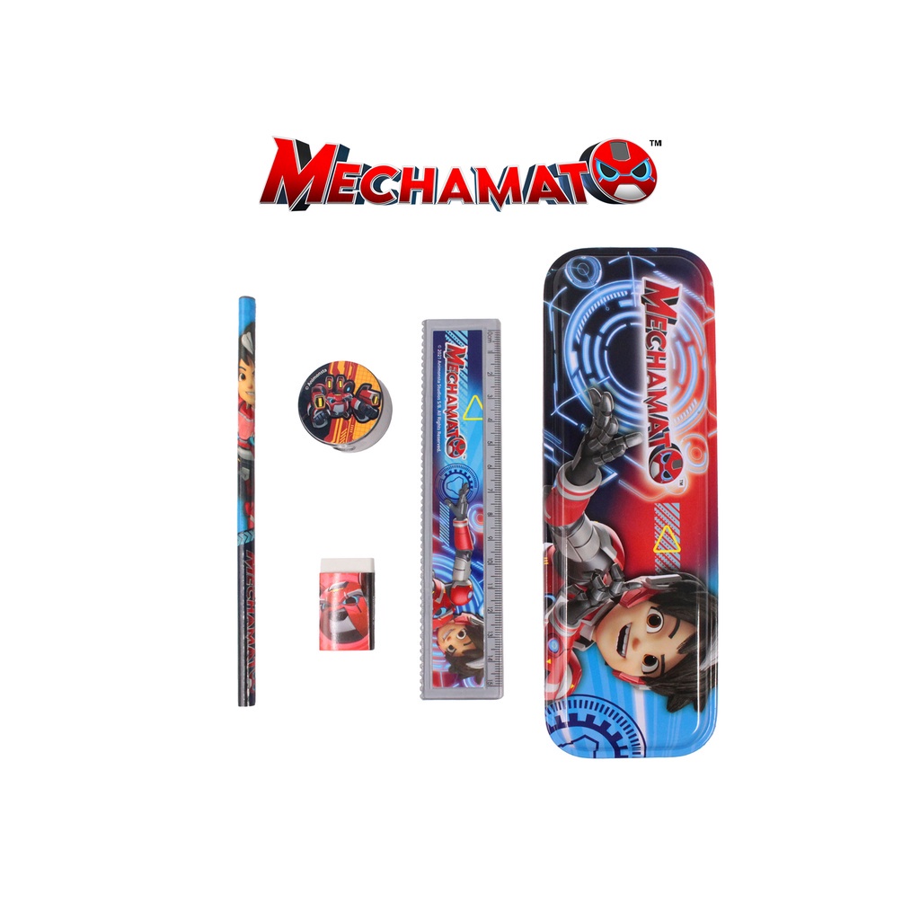 Mechamato Stationery Set / Alat Tulis Mechamato 5 in 1 / Pencil Box ...