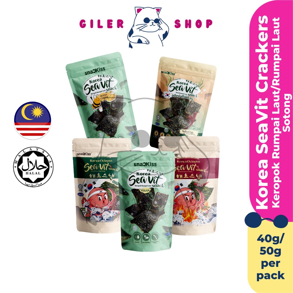 Seavit Crunchy Korea Seaweed snack SEA-VIT Korea Octopus Seavit Snack ...
