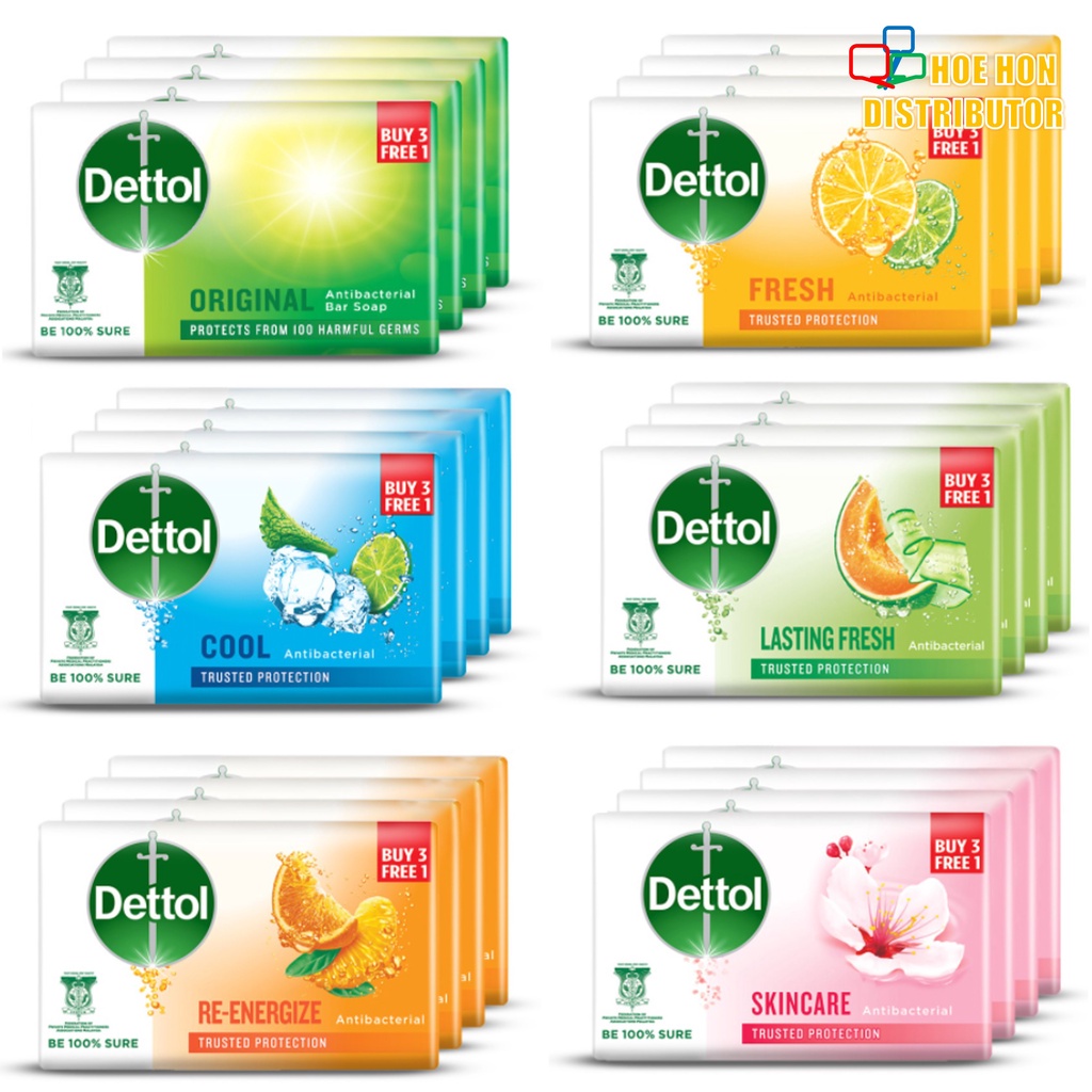 Dettol Antibacterial Bar Soap 100g x 4pcs Sabun Mandi | Shopee Malaysia