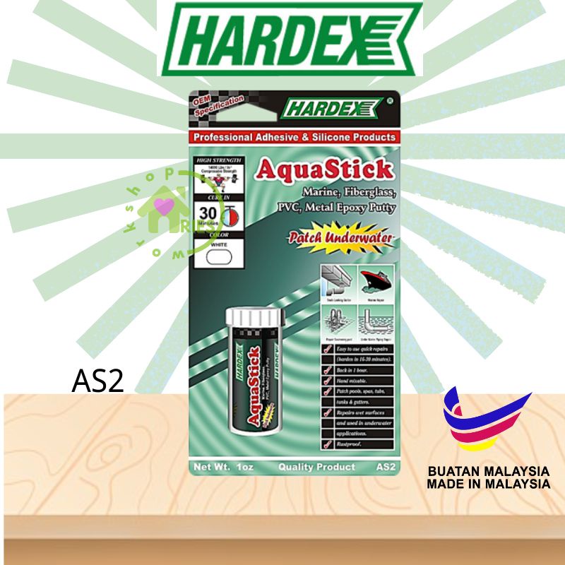HARDEX Aquastick AS2 20g / underwater epoxy /ceramic repair / concrete ...