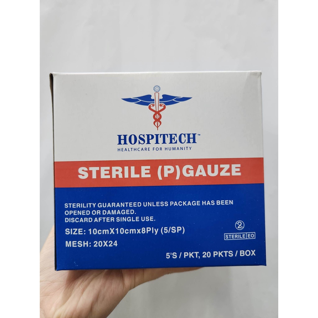 Hospitech Sterile Gauze Swabs/Pad 8ply 10CMX10CM (5'SX20PKT) | Shopee ...