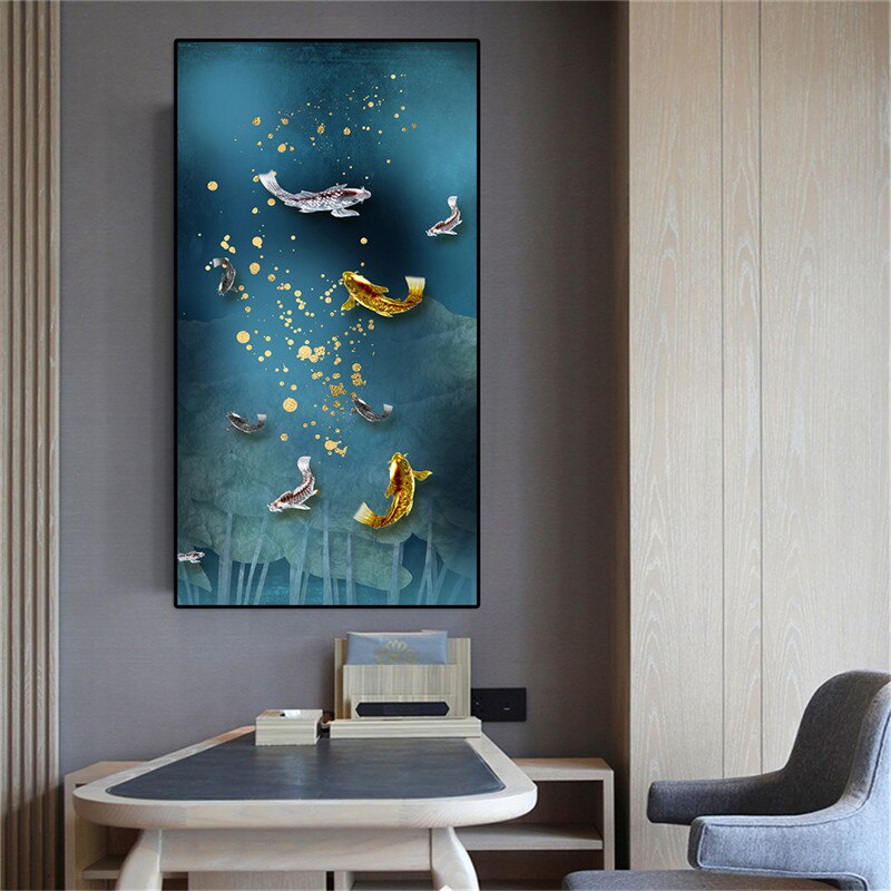 Goodecoration Chinese Style Water Fish Large Size Waterproof Screens ...