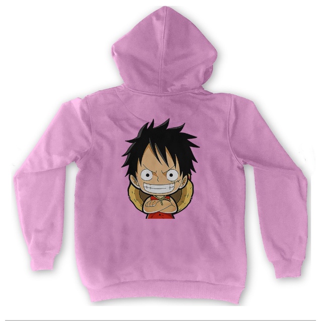 Monkey D Luffy Chibi Pink Anime Manga One Piece Hoodie Jacket | Shopee ...