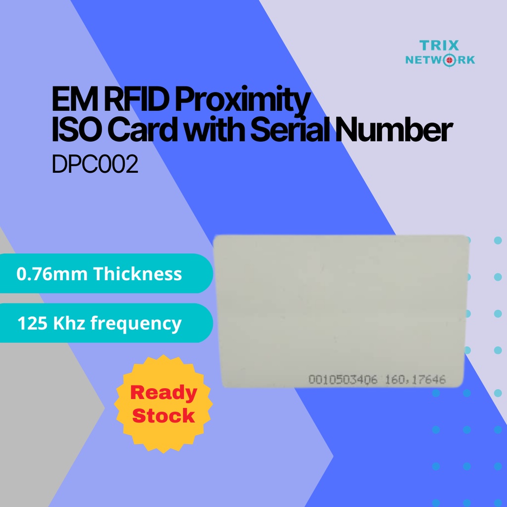 DPC002 - EM RFID Proximity ISO Card with Serial Number (THIN) | Shopee ...