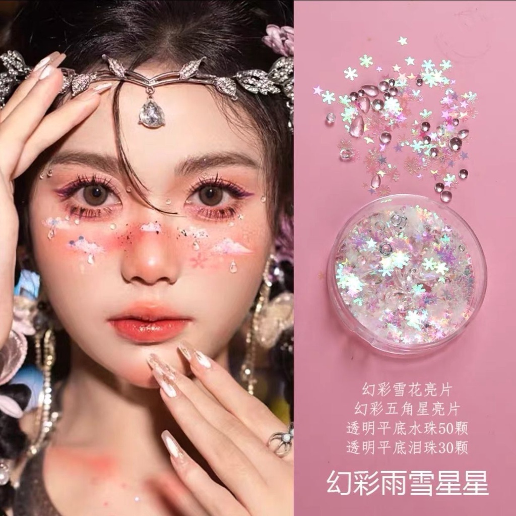 Hani Princess Bridal Makeup Sticker Face Accessories Clavicle Children ...