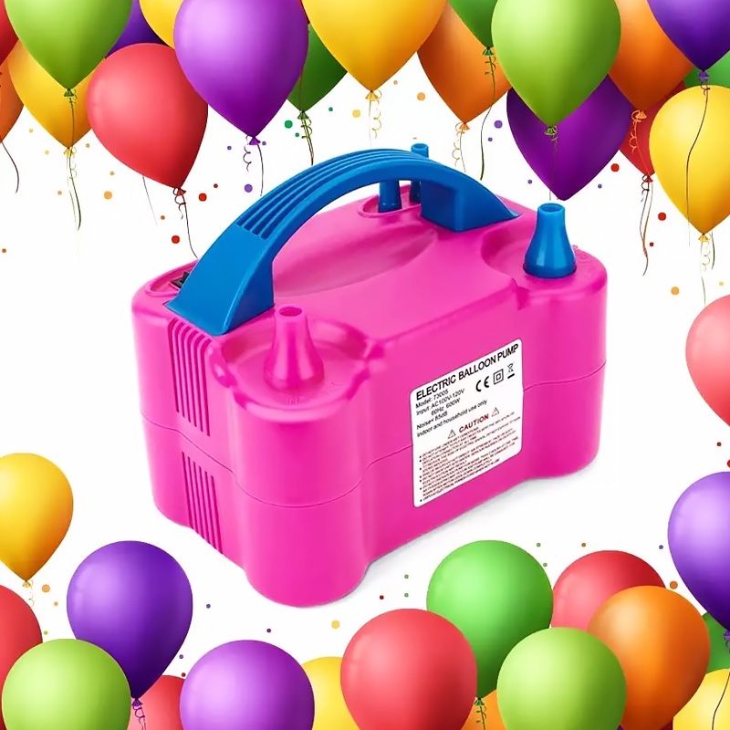 Electric Balloon Air Pump Portable Double Nozzles Birthday Wedding ...