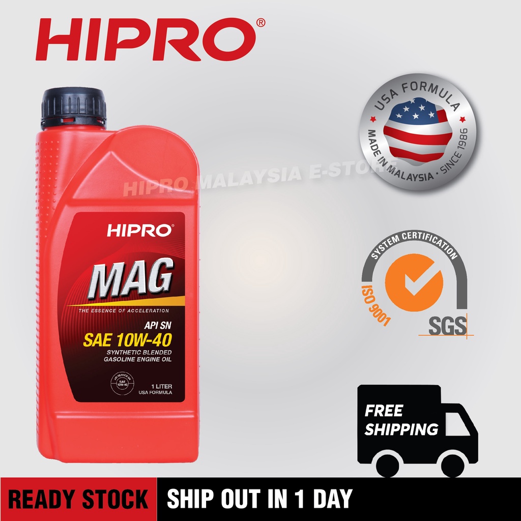 Hipro Mag SAE 10W-40 1L Synthetic Blended [50% Synthetic Oil] Engine ...