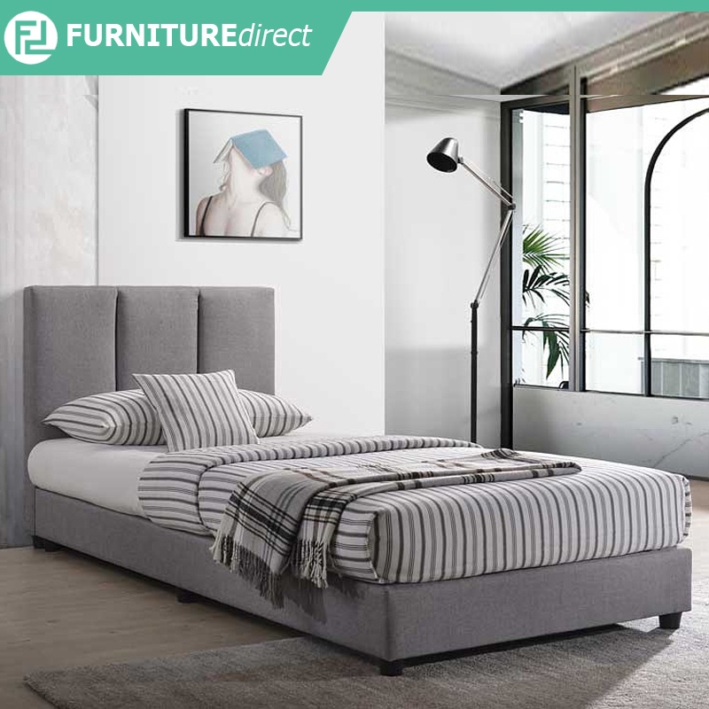 Furniture Direct MORGAN MANADO Divan linen fabric divan single bed frame/ katil divan single ...