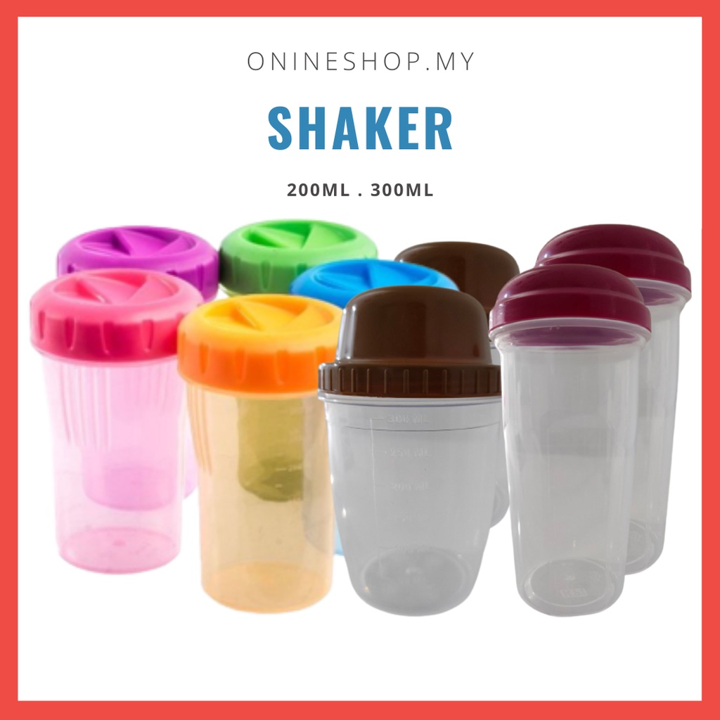 SHAKER Bottle Plastic Shaker Murah Shaker 200ml Shaker 300ml | Shopee Malaysia