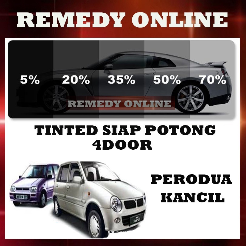 Perodua Kancil Tinted Kereta 2PLY UV 99% 4 Pintu Siap Potong/Car Tinted ...