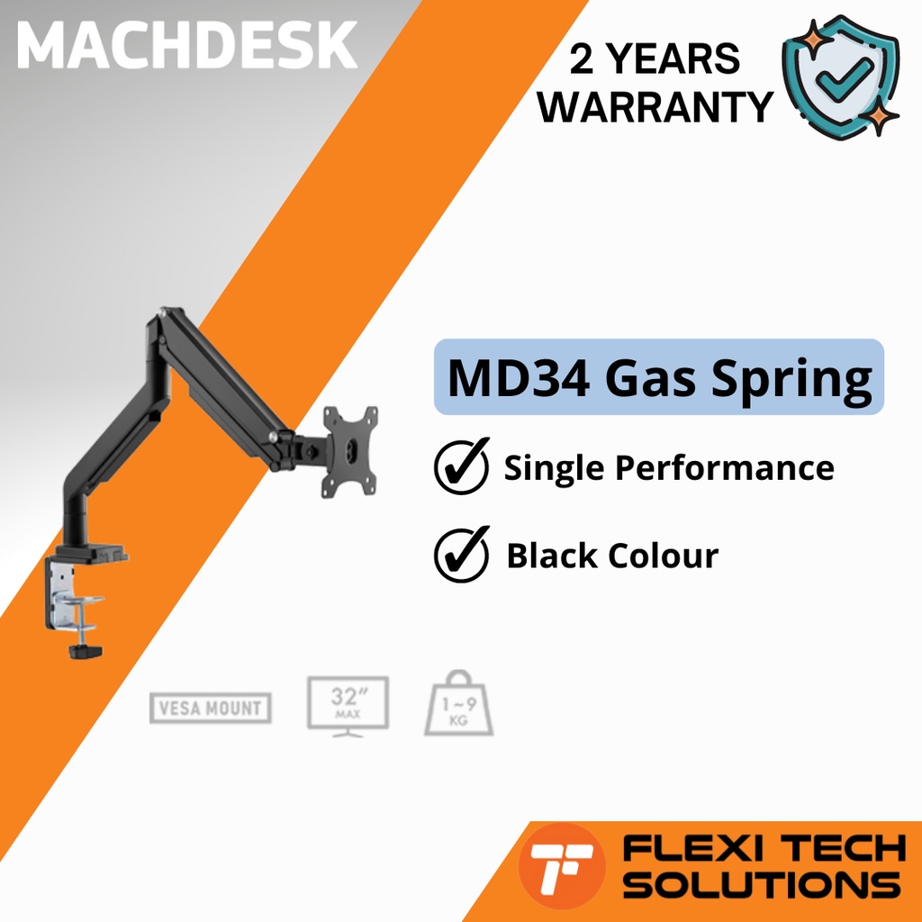 Flexi Tech MACHDESK MD34 Dual / Single Performance Gas Spring Monitor ...