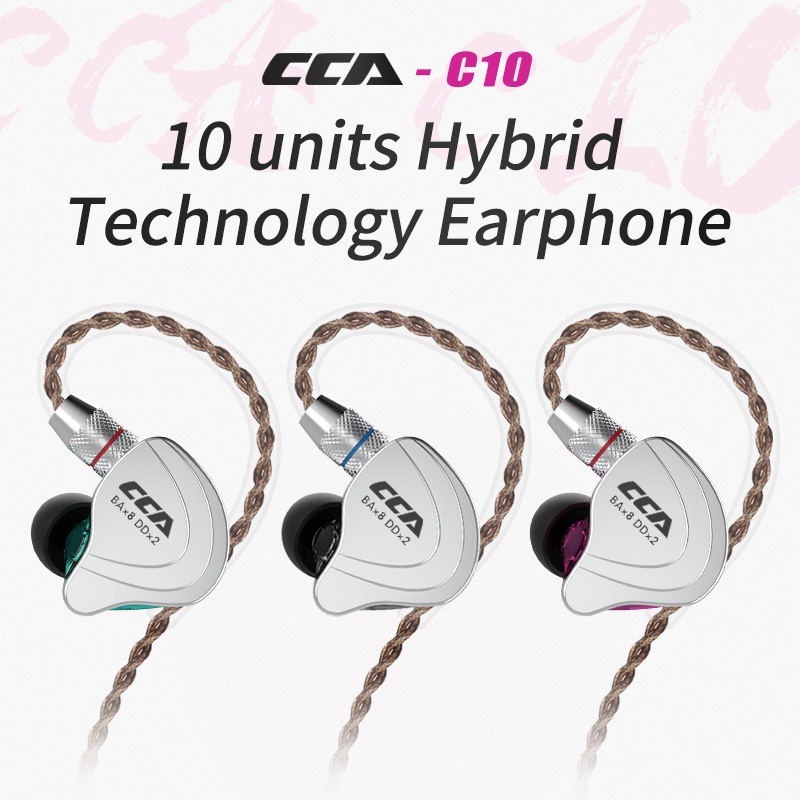 CCA C10 4ba+1dd Hybrid In Ear Earphone Hifi Dj Monito Running Sports earpiece 5 Drive Unit ...