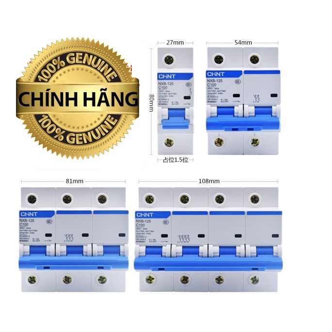 Mcb CHINT 2P 3P 4P 100A rail mounting circuit breaker - NXB-125 10KA ...