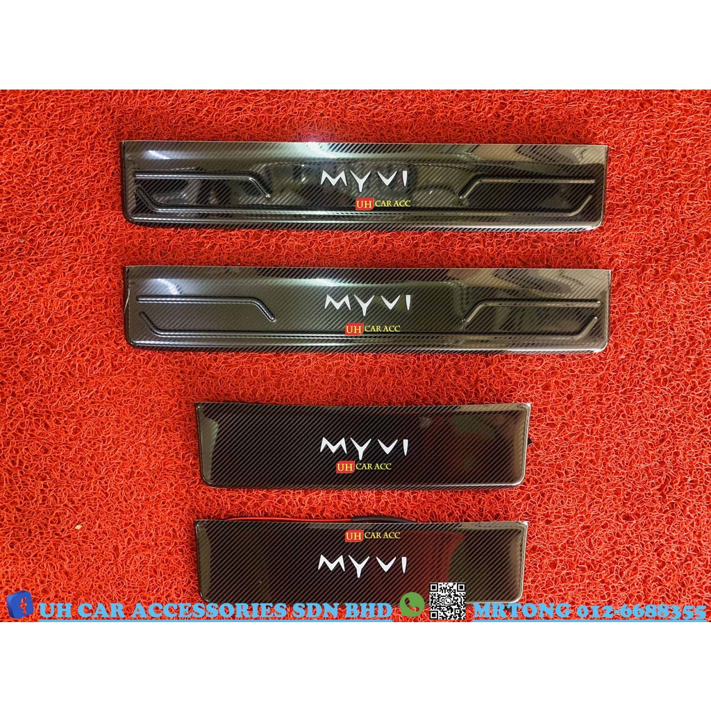 PERODUA MYVI LAGI BEST ICON 2011-2023 CARBON LED DOOR SIDE STEP SILL ...