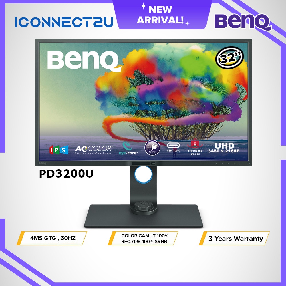 BenQ 32" PD3200U AQCOLOR 4K UHD IPS 60Hz 4ms 100% Rec.709 100% sRGB PIP ...