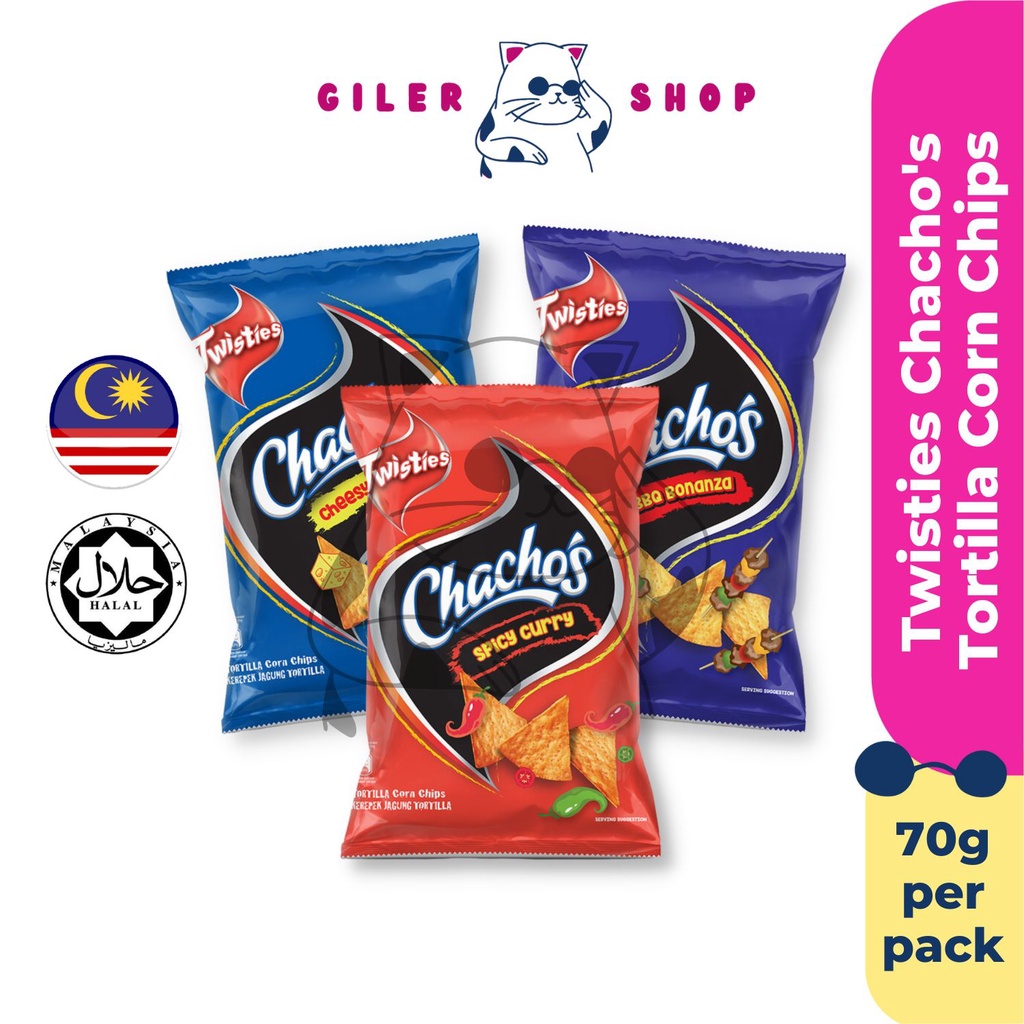 70g Twisties Chacho's Tortilla Corn Chips Curry Cheese Bbq Flavour ...