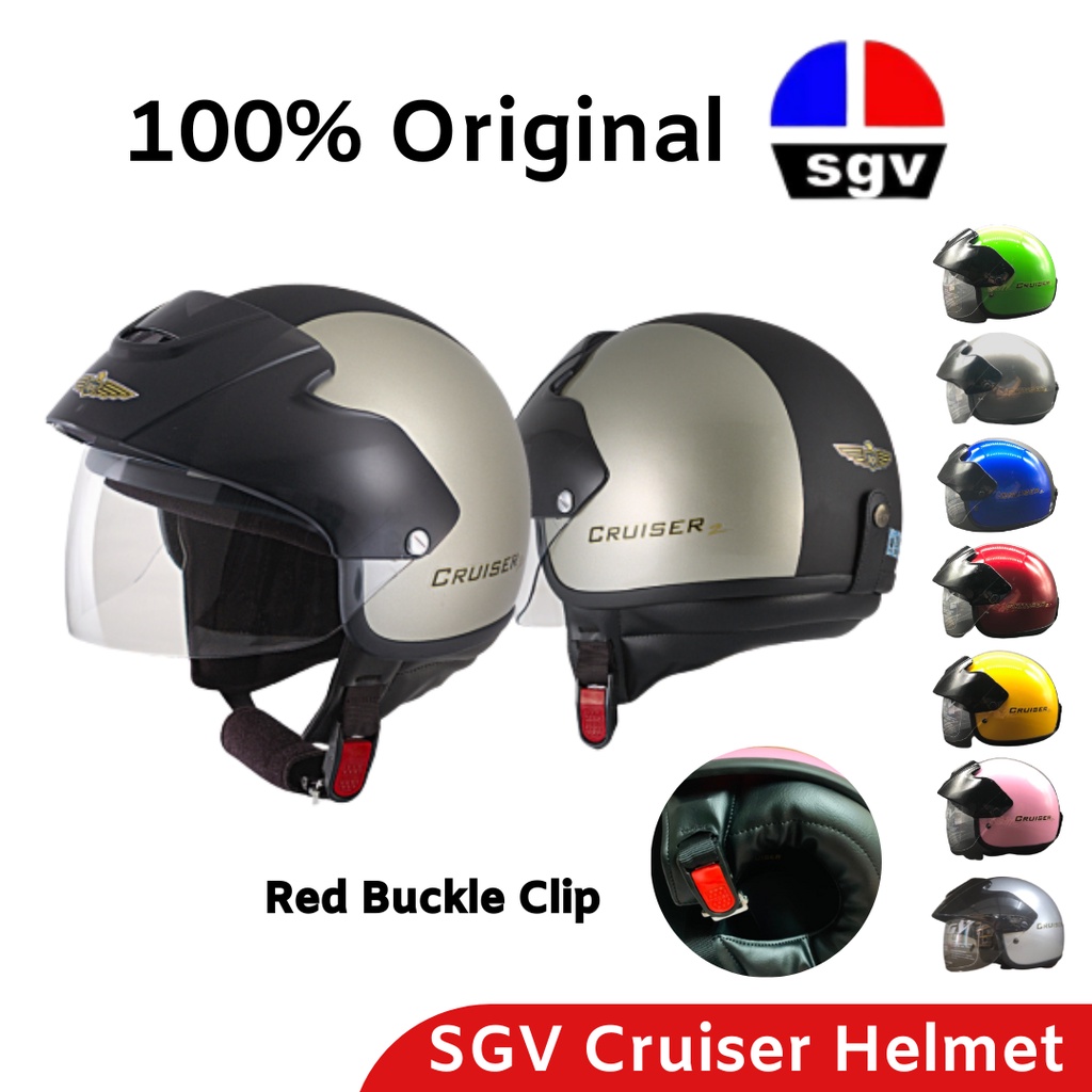 SGV Cruiser 2 100% Original Helmet Free Clear Visor Motor Helmet Topi ...