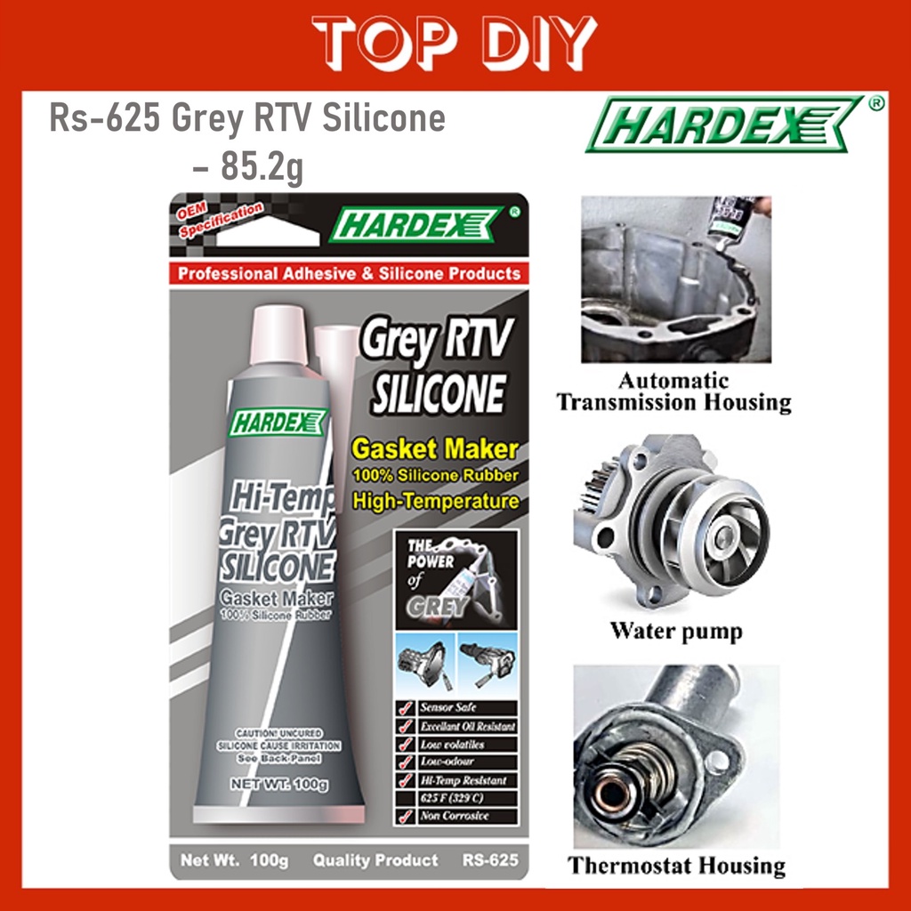 HARDEX RS625 Grey RTV Silicon Gum Gasket Maker High-Temperature Gam ...