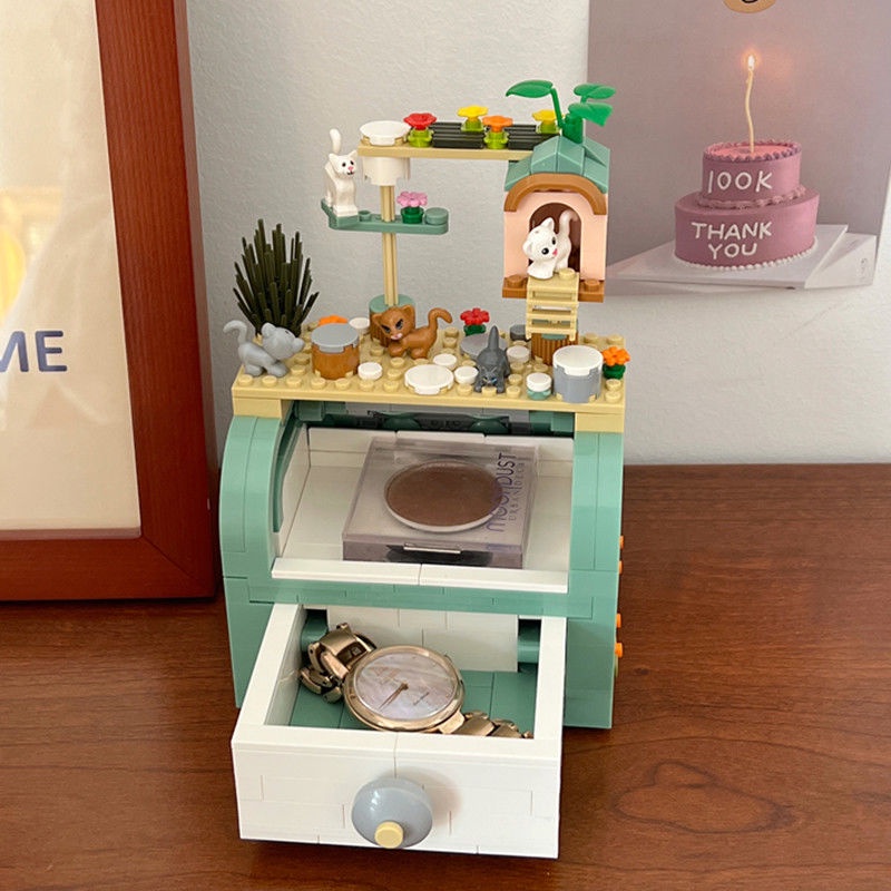 Compatible Lego Assembled Building Block Toys Cat Gift Box Girl Ring ...