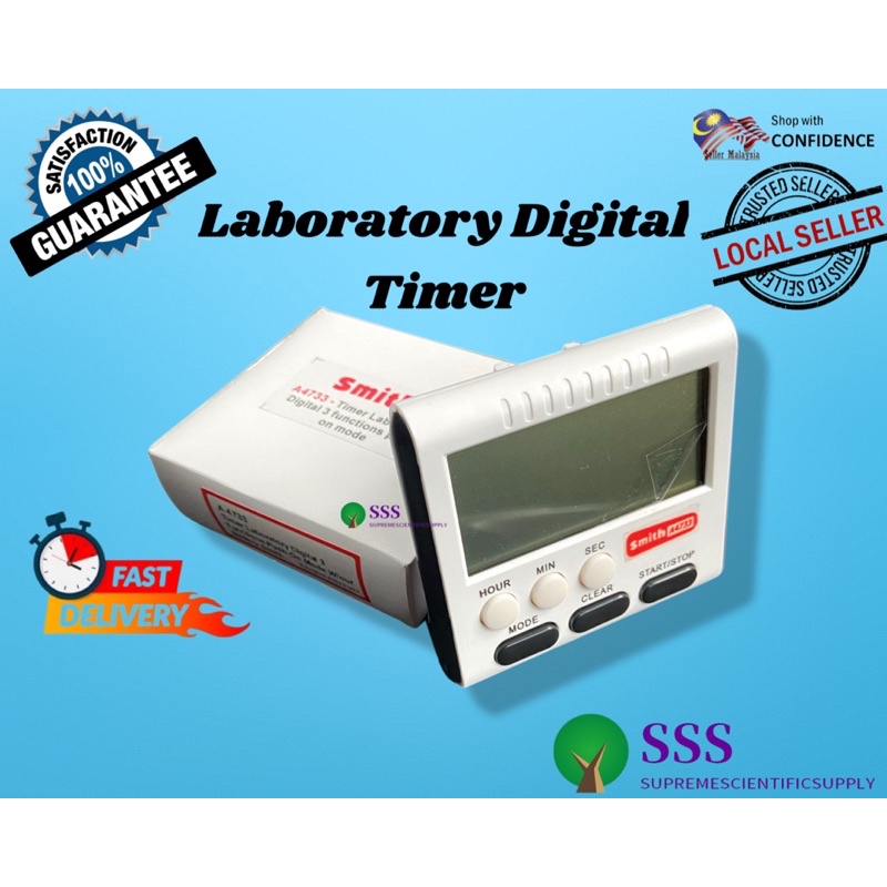 🔥[Ready stock]🔥Laboratory Digital Timer with 3 Functions (White in ...