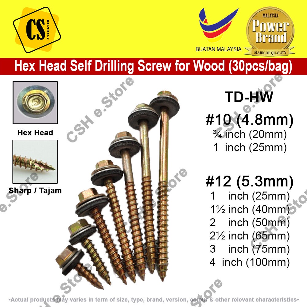 Self Drilling Screw Hex Head Screw Roofing Awning Screw With Washer for ...