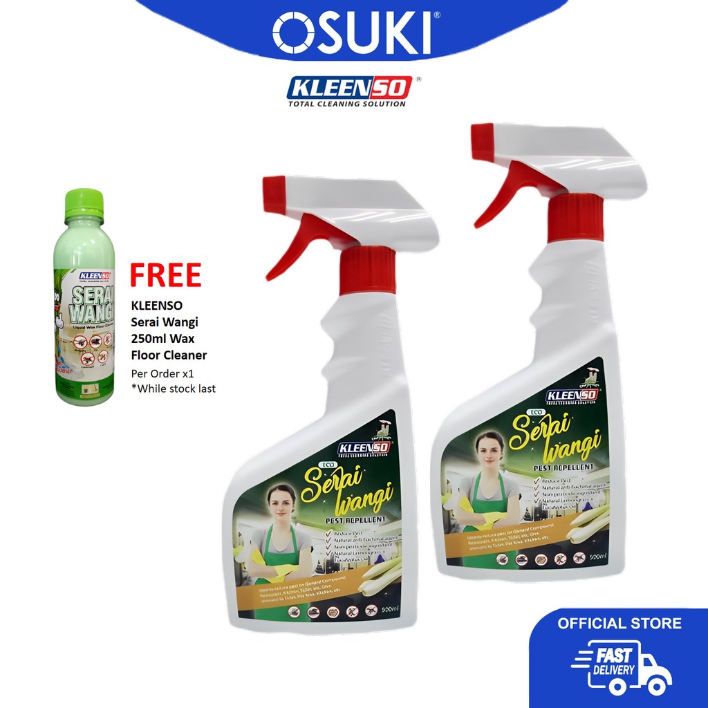 2 x KLEENSO Eco Serai Wangi Pest Repellent 500ml | Spray Serangga Serai ...