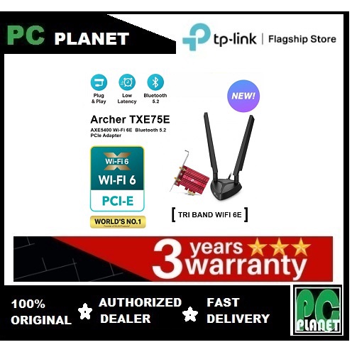 TP-LINK Archer TXE75E / TXE72E AXE5400 Wi-Fi 6E Bluetooth 5.2 PCIe ...