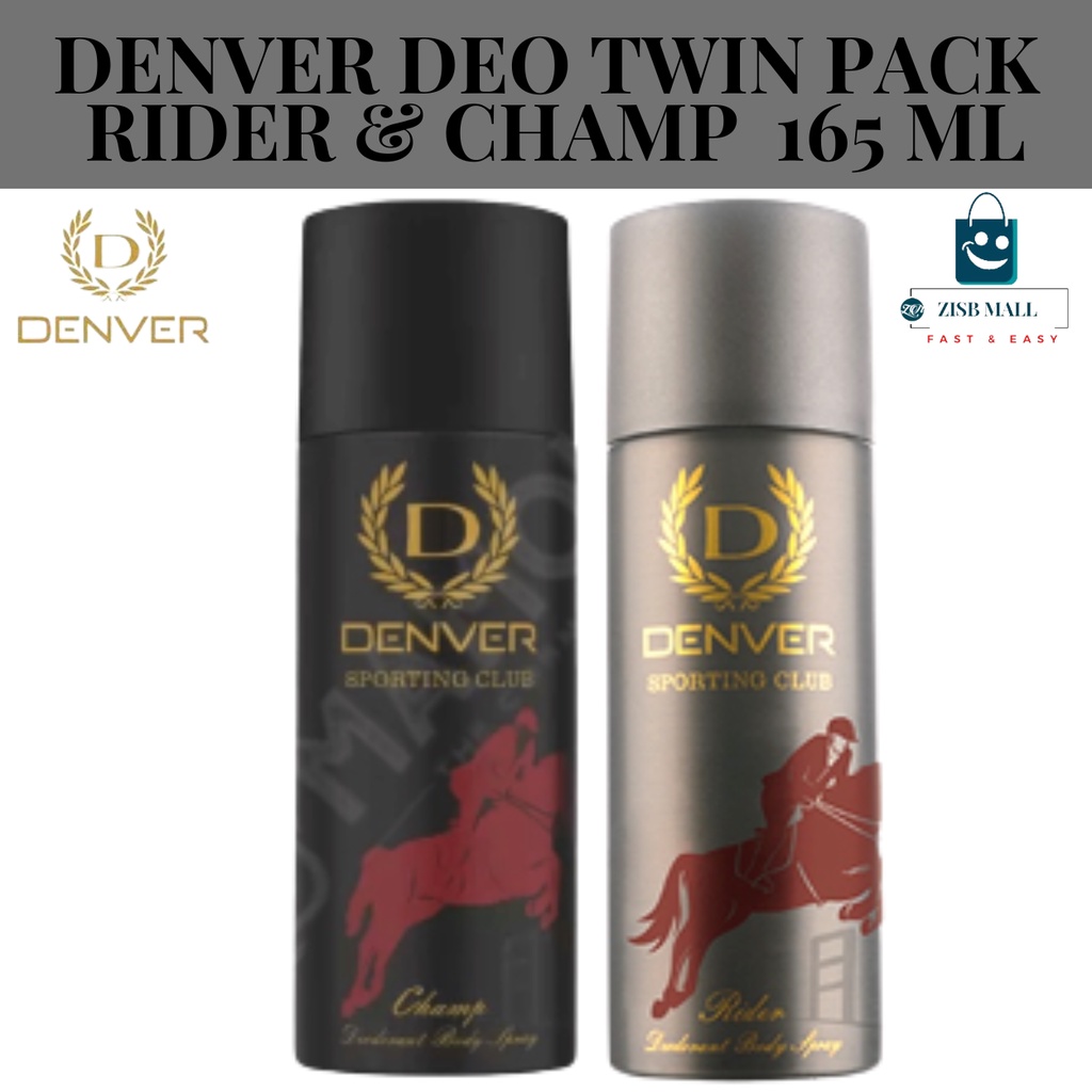 DENVER DEO MEN TWIN PACK CHAMP & RIDER 165 ML | Shopee Malaysia