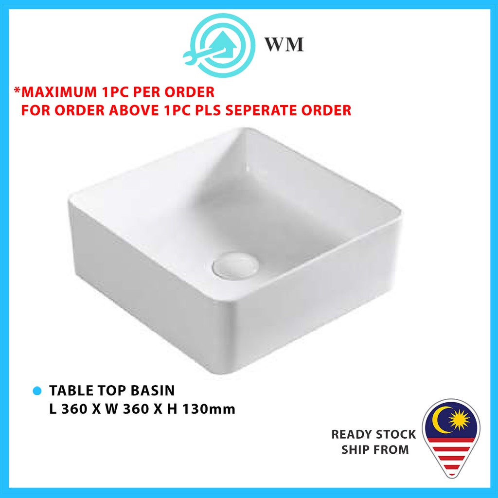 JAYCO Bathroom Ceramic Basin Table Top Wash Basin / Sinki Bilik Air ...